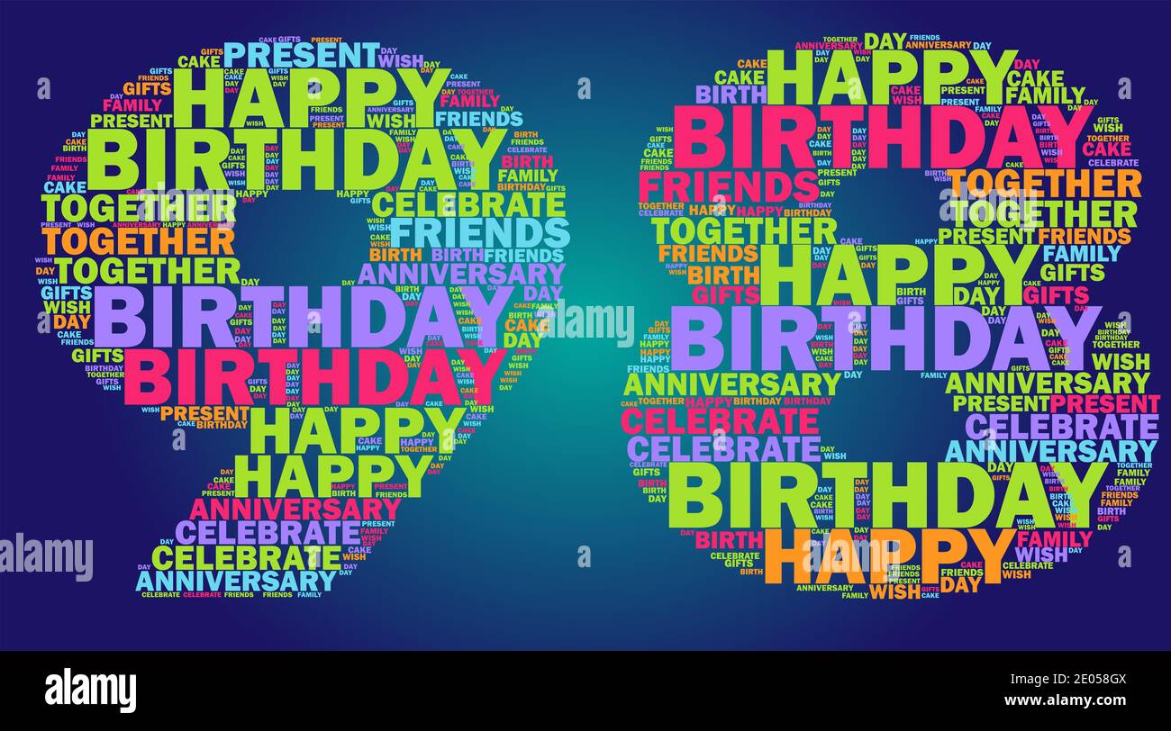 Happy 98th birthday word cloud colorful concept Stock Photo - Alamy