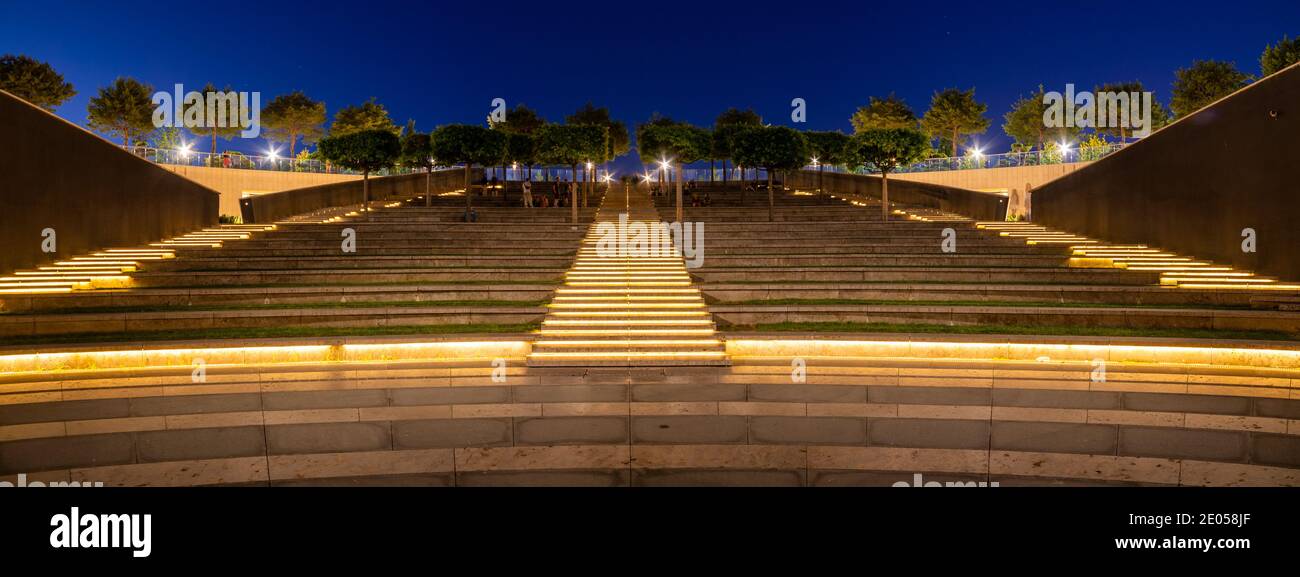 Modern amphitheater like as ancient theatre at night Stock Photo - Alamy