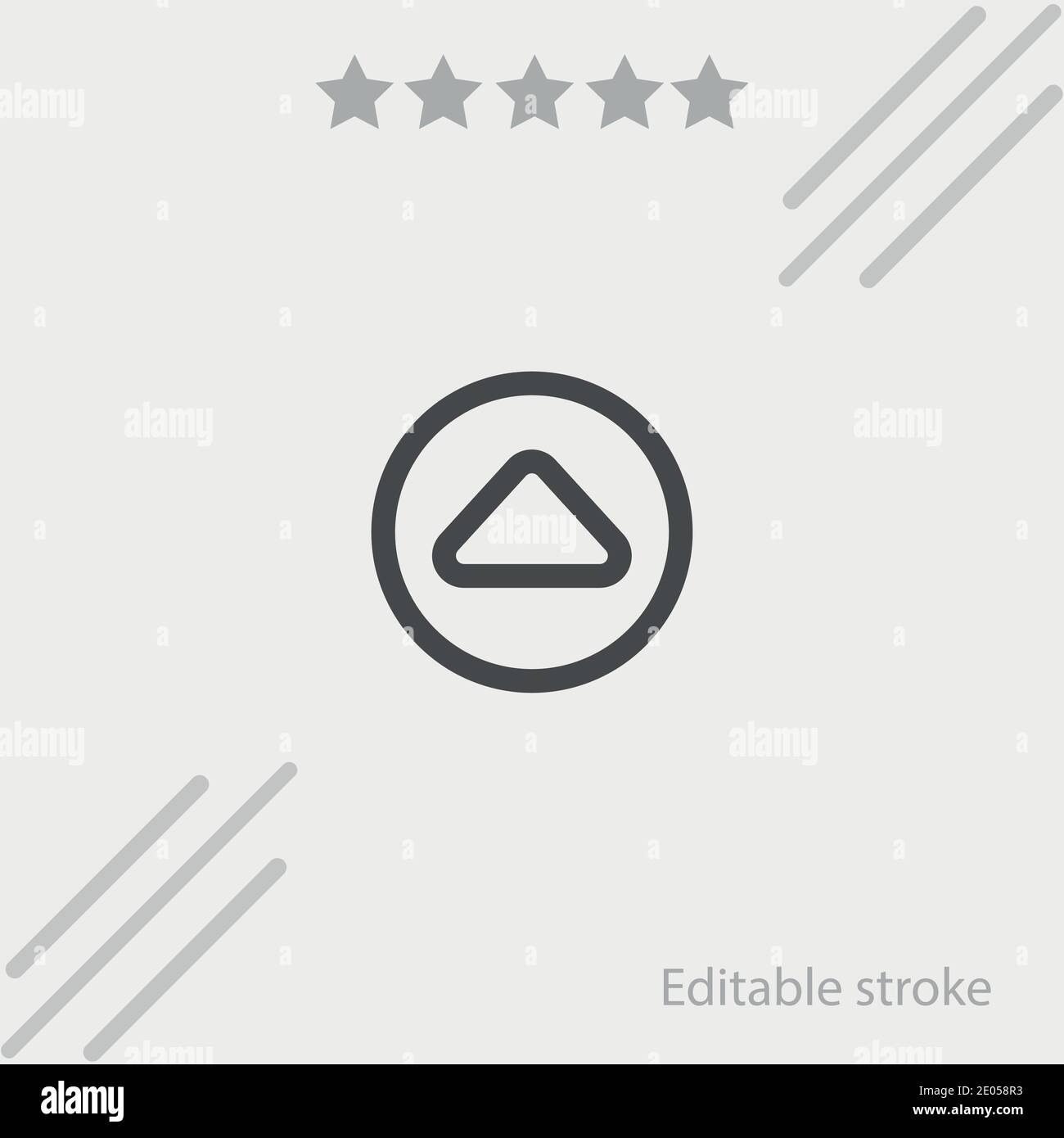 up triangular arrow outline in a circle vector icon modern simple ...