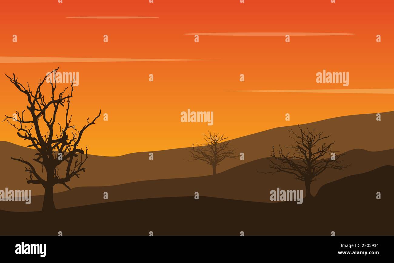 Amazing sky color at twilight in the afternoon. City vector ...