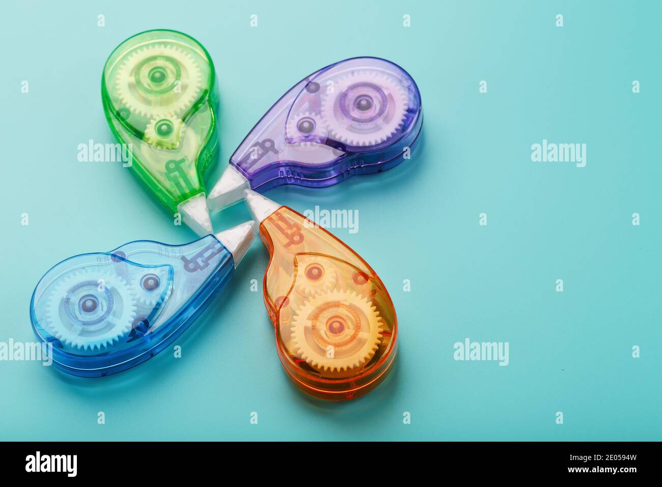 Stationery correction tapes are Multicolored on a blue background. Free ...