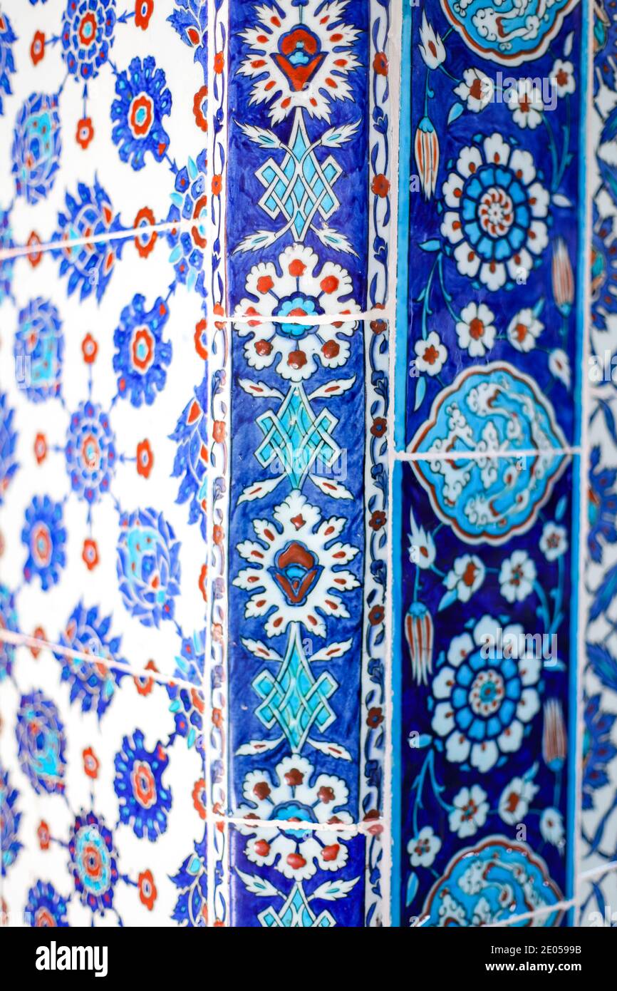 Blue ceramic wall tiles details hi-res stock photography and images - Alamy