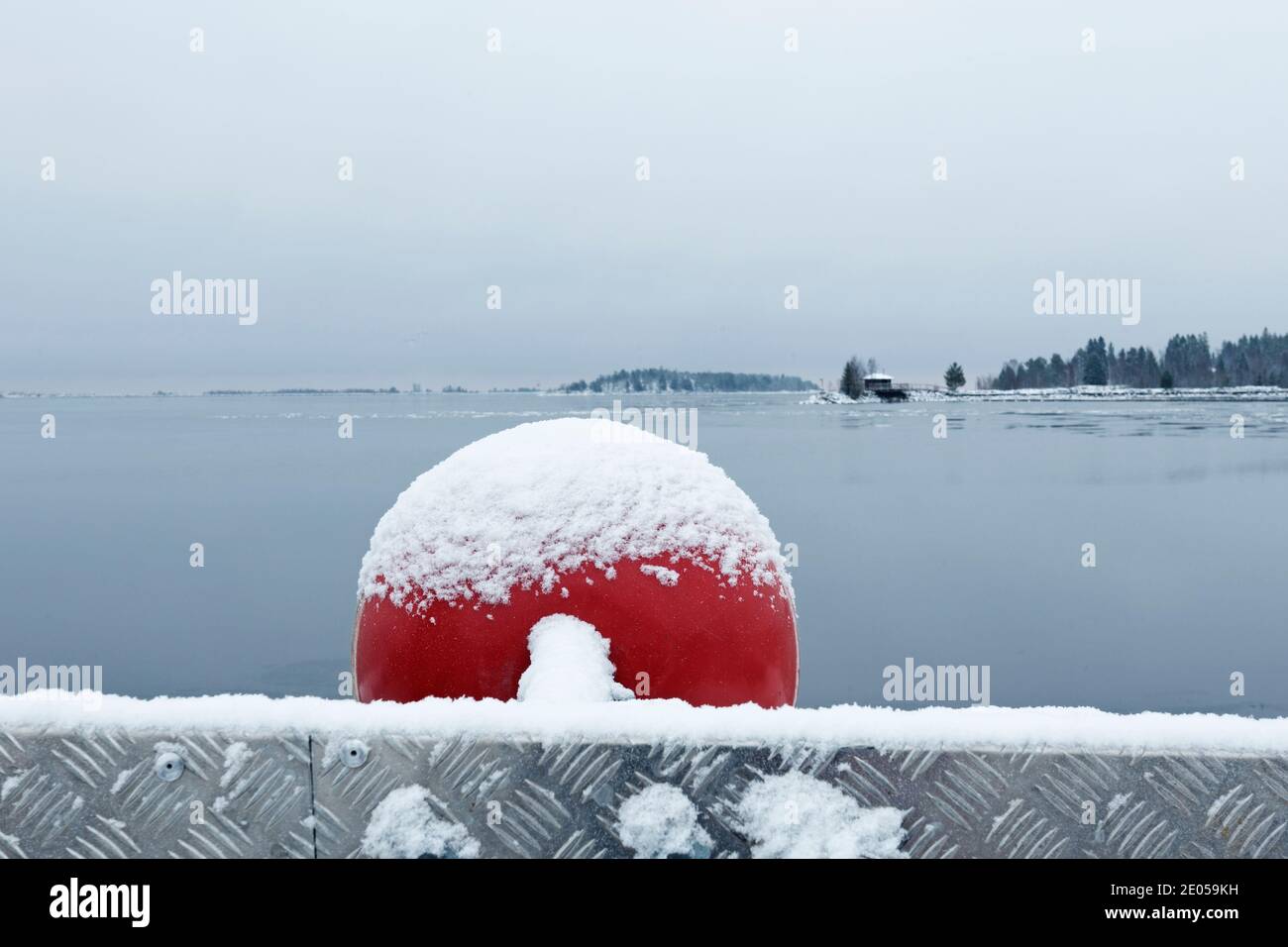 sea landscape in winter at Obbola pier Stock Photo - Alamy