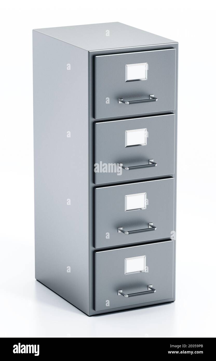 File cabinet isolated on white background. 3D illustration Stock Photo ...