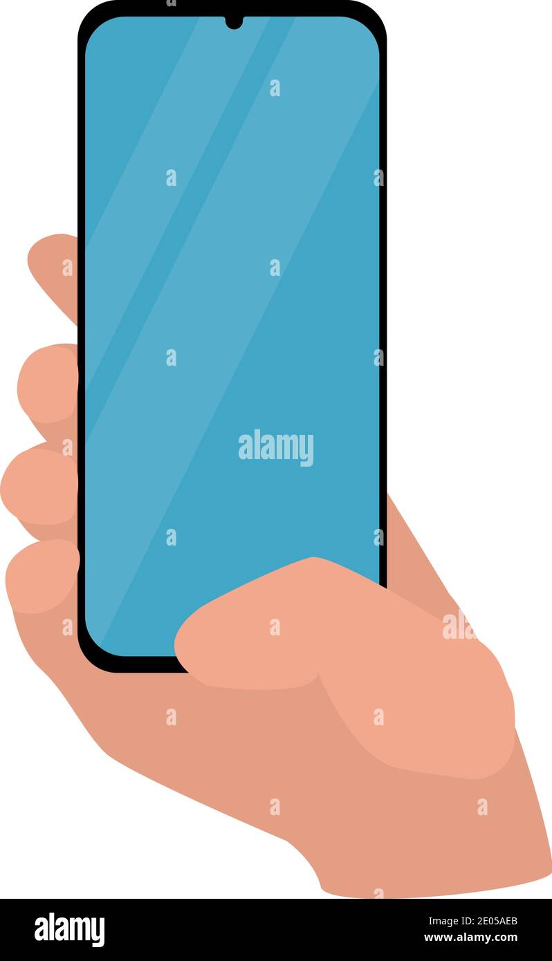 Woman holding smartphone screen showing Stock Vector Images - Alamy