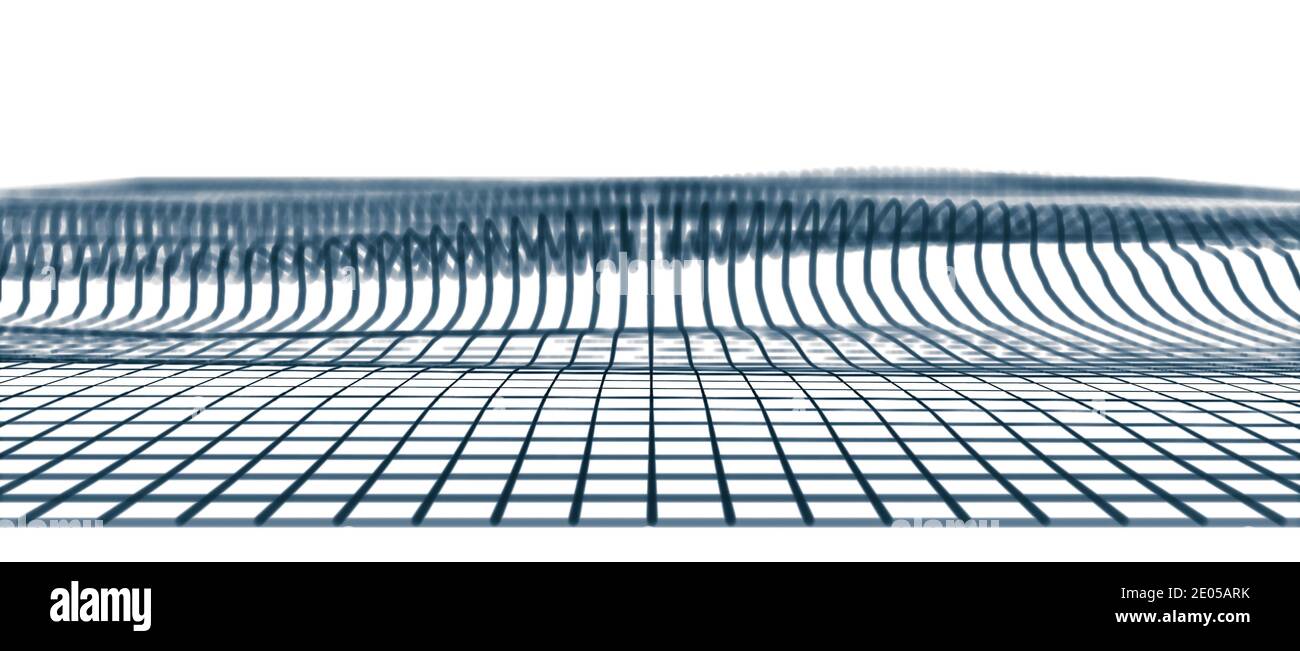 Modern abstract wireframe structure, virtual grid background, science ...