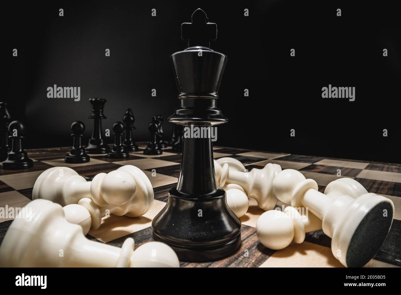 Chess figures on chess board macro photo Stock Photo - Alamy