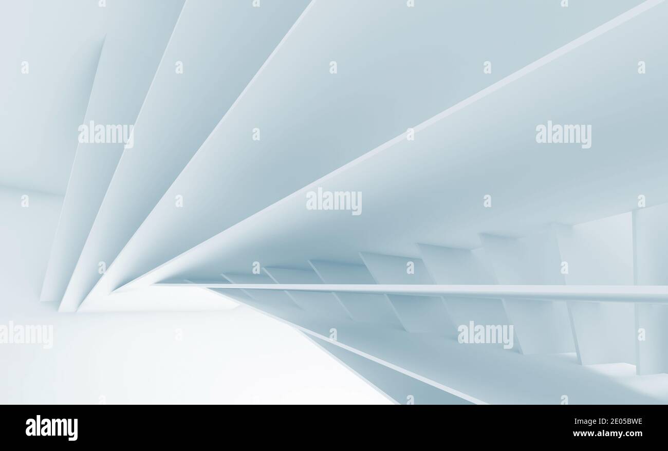 Abstract cg background with light blue geometric installation. 3d ...