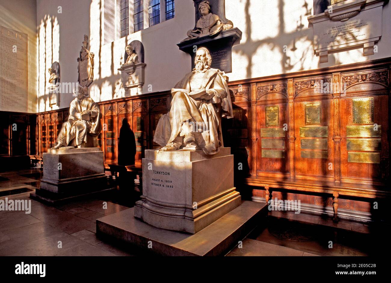 Statue of Lord Alfred Tennyson (R) and Thomas Babington Macaulay in the ...