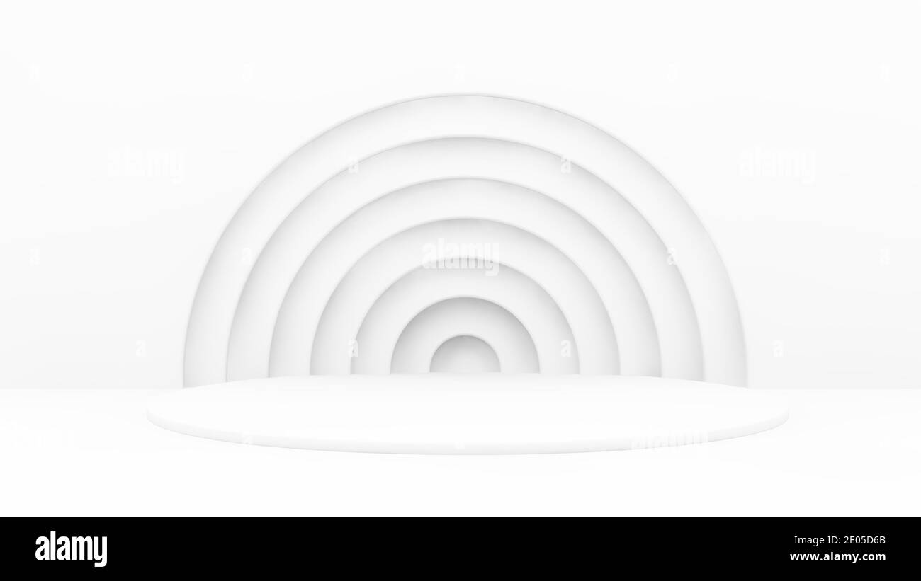 Minimal circles platform 3d rendering Stock Photo - Alamy