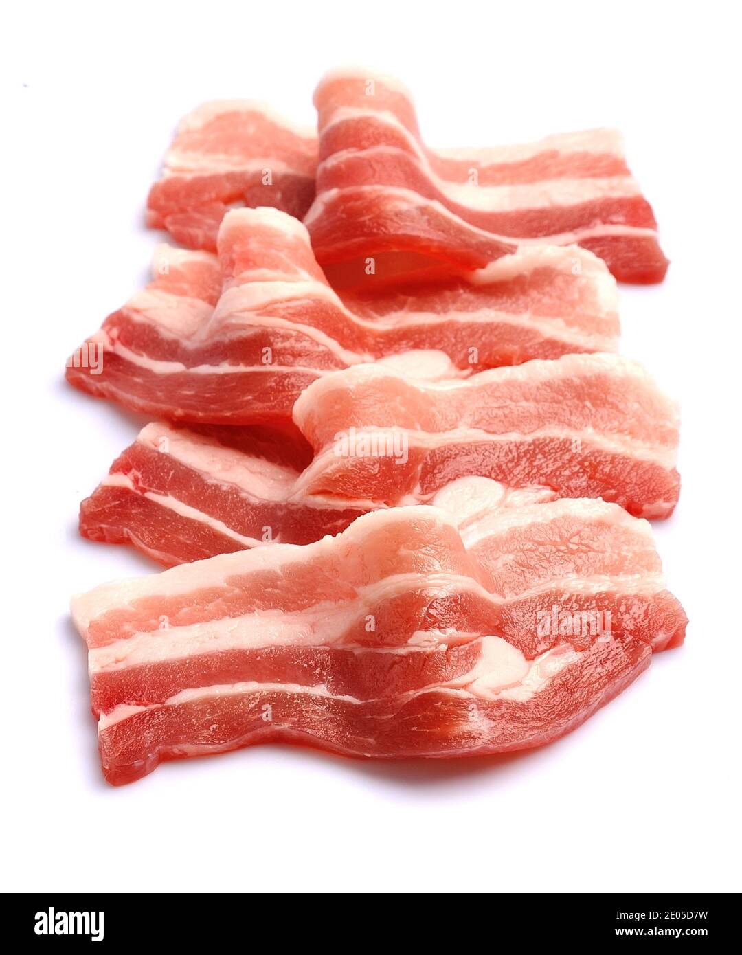 Bacon isolated on white background Stock Photo - Alamy