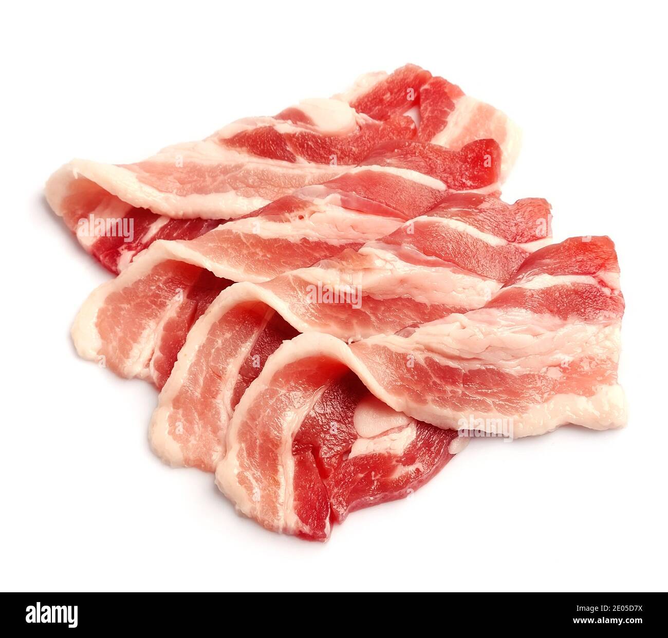 Bacon isolated on white background Stock Photo - Alamy