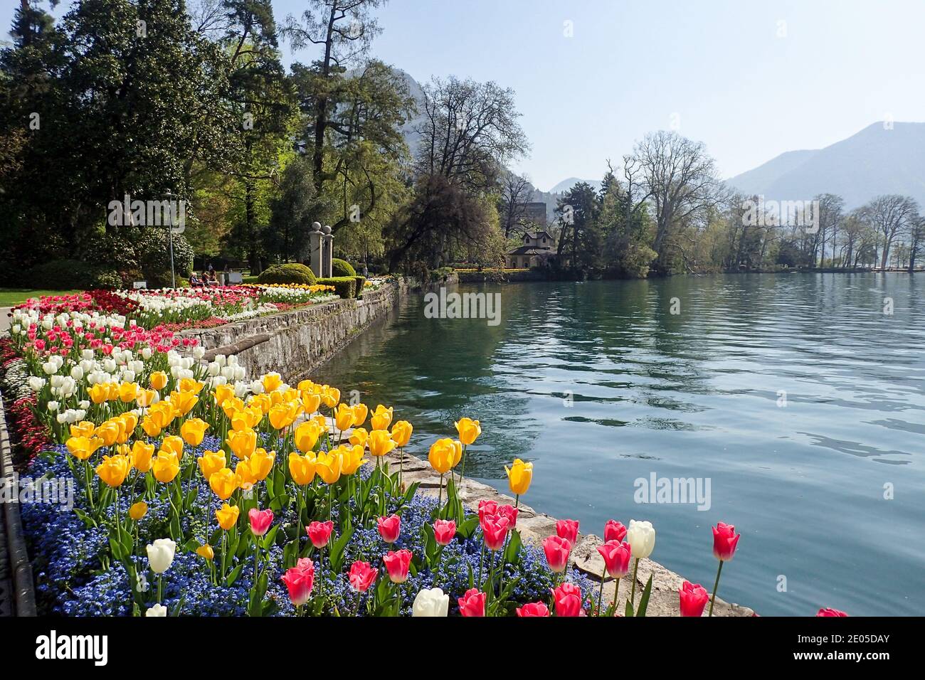 Lugano, switzerland: Parco Ciani, a city park by the lake Stock Photo ...