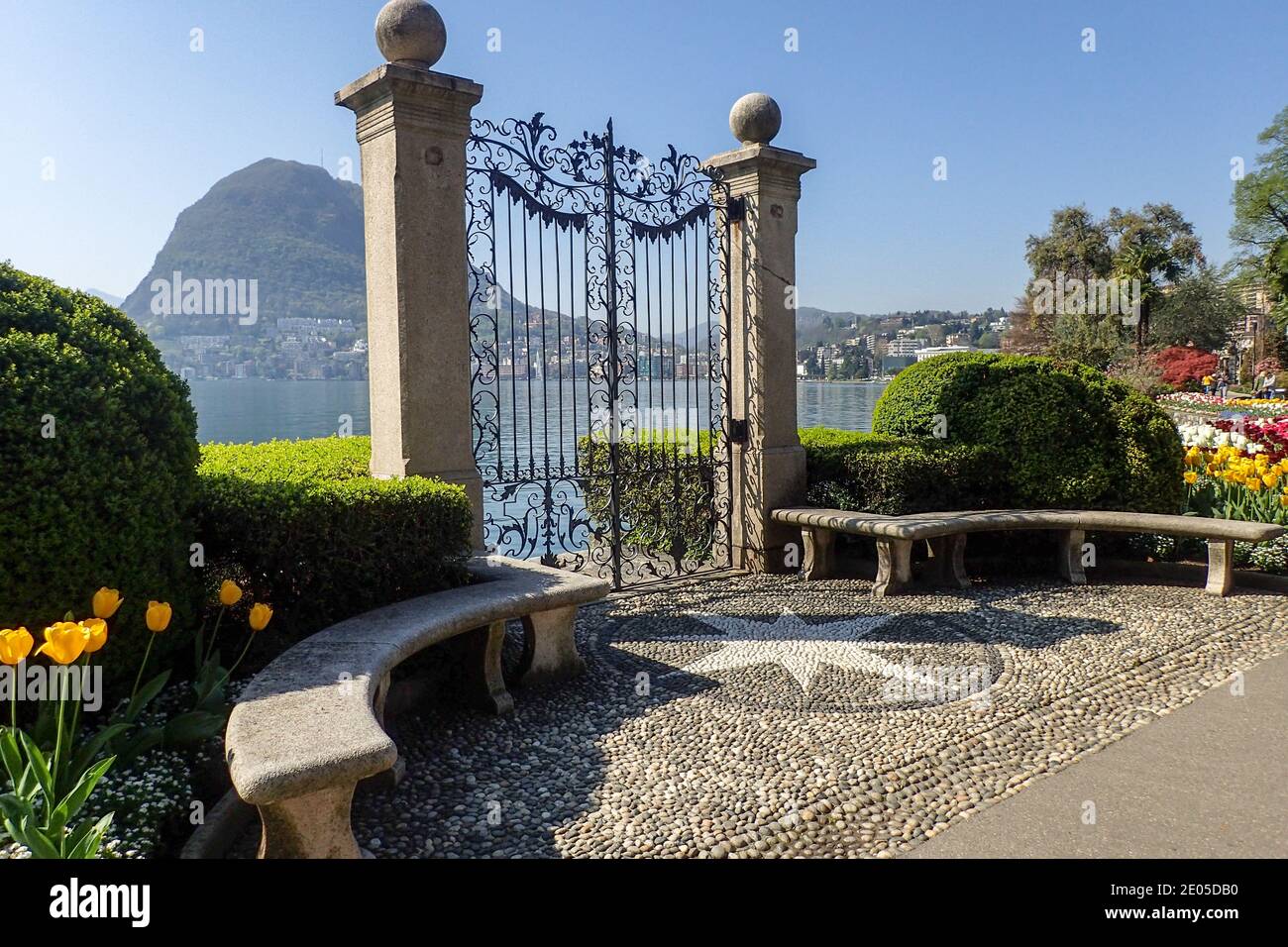Lugano, switzerland: Parco Ciani, a city park by the lake Stock Photo ...