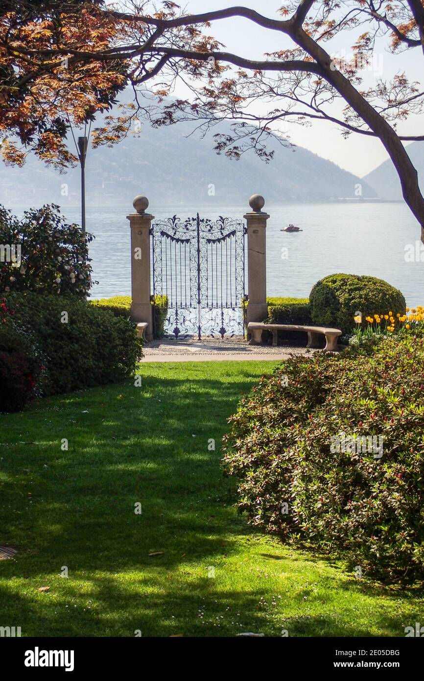 Lugano, switzerland: Parco Ciani, a city park by the lake Stock Photo ...
