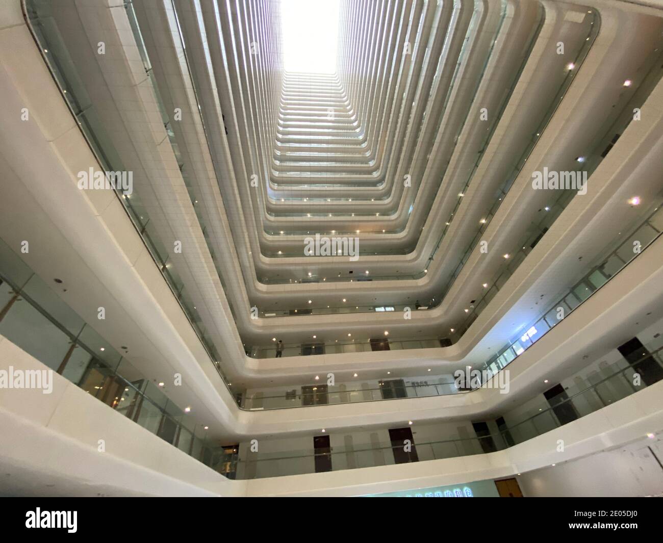 The view of the high and hollow atrium, which seems like the scene from ...