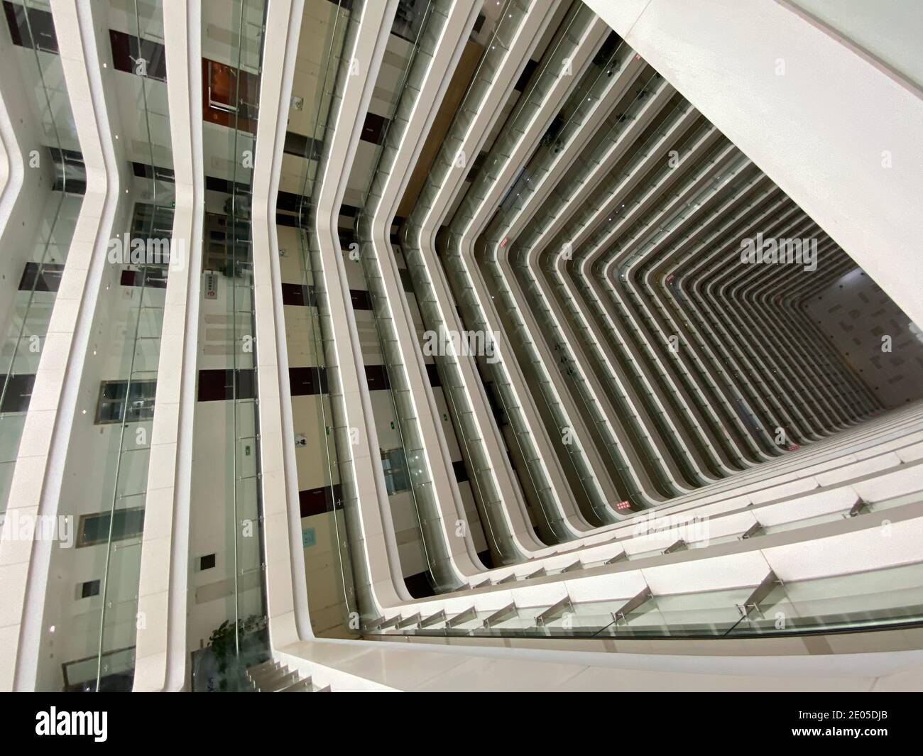 The view of the high and hollow atrium, which seems like the scene from ...