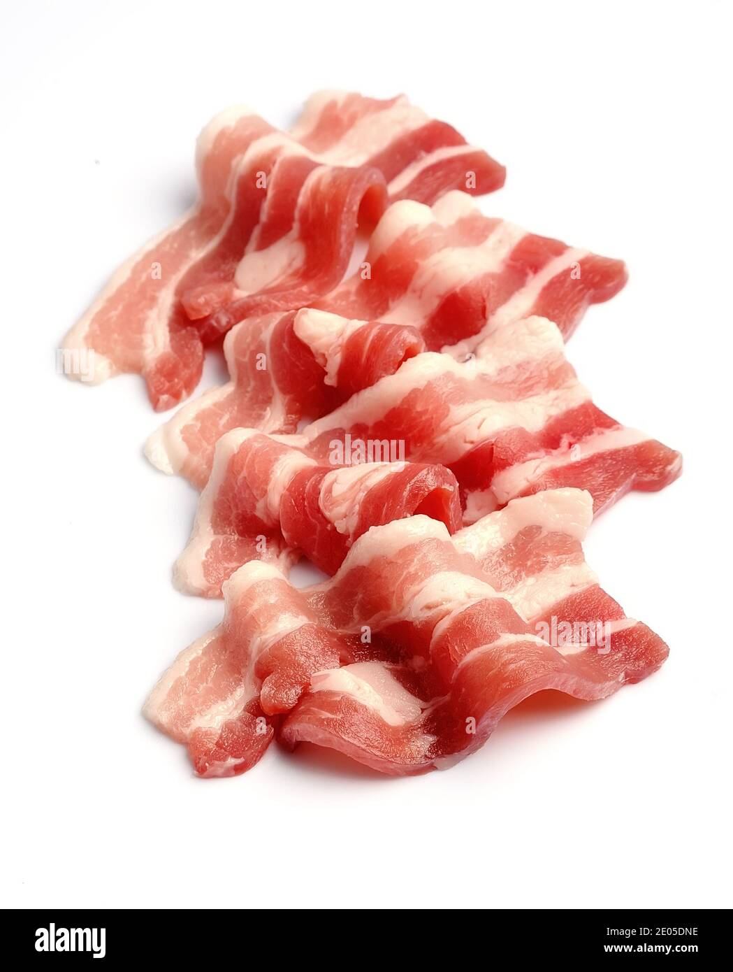 Bacon isolated on white background Stock Photo - Alamy