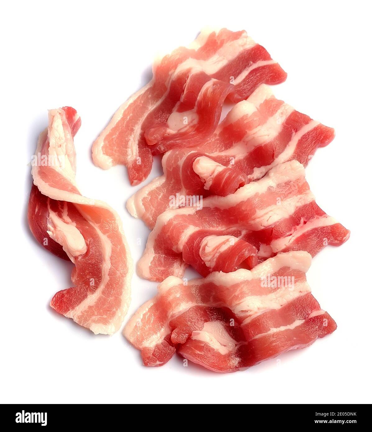 Bacon isolated on white background Stock Photo - Alamy