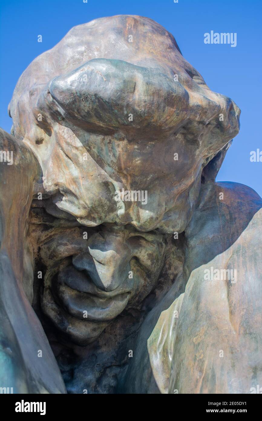 El Zulo bronze statue on the harbourside at Cartagena, Murcia, Spain ...