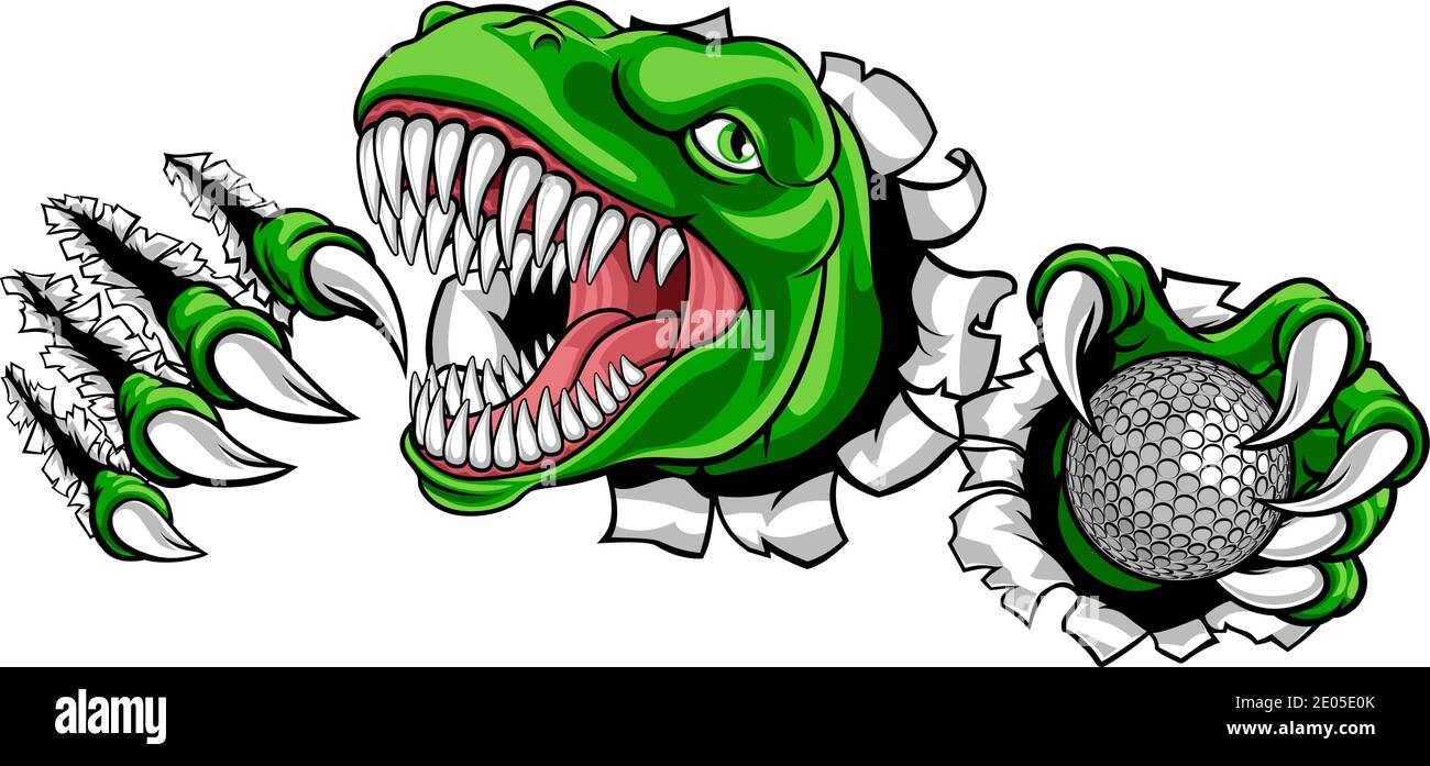 Dinosaur Golf Player Animal Sports Mascot Stock Vector Image & Art - Alamy