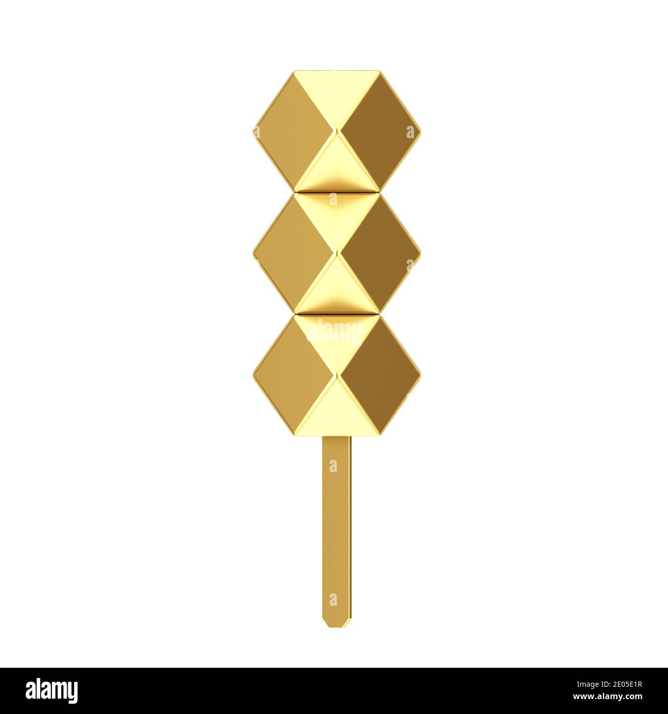 Golden Cube Ice Cream on a white background. 3d Rendering Stock Photo ...