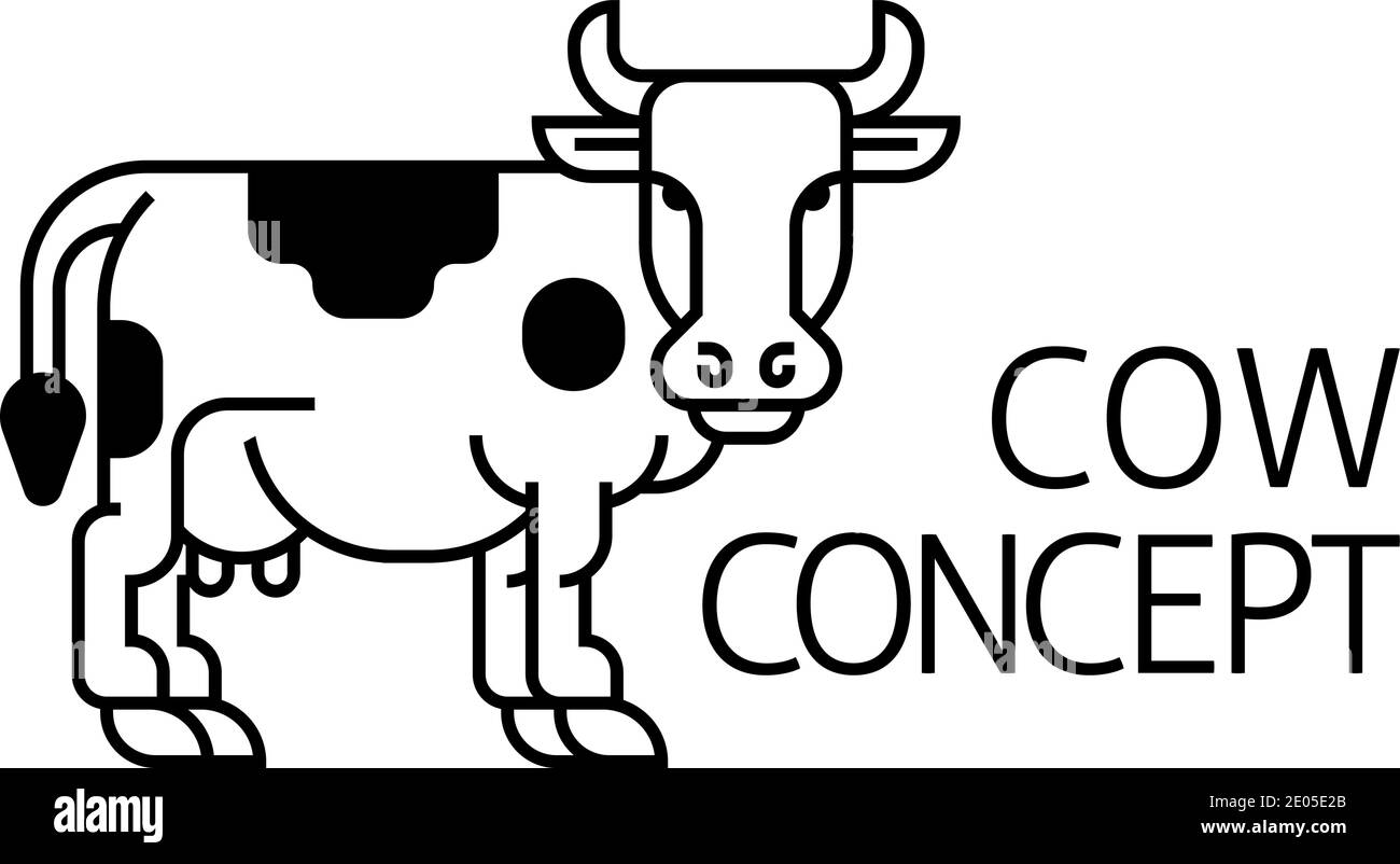 Cow Sign Label Icon Concept Stock Vector Image & Art - Alamy