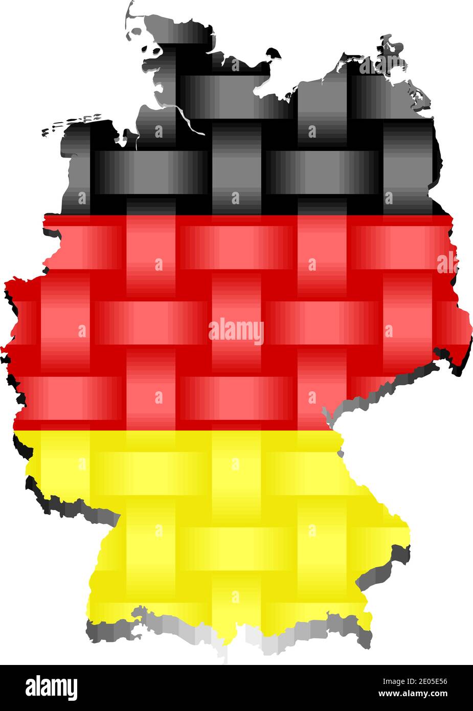 Germany Map - Illustration, Three dimensional Map of Germany Stock ...