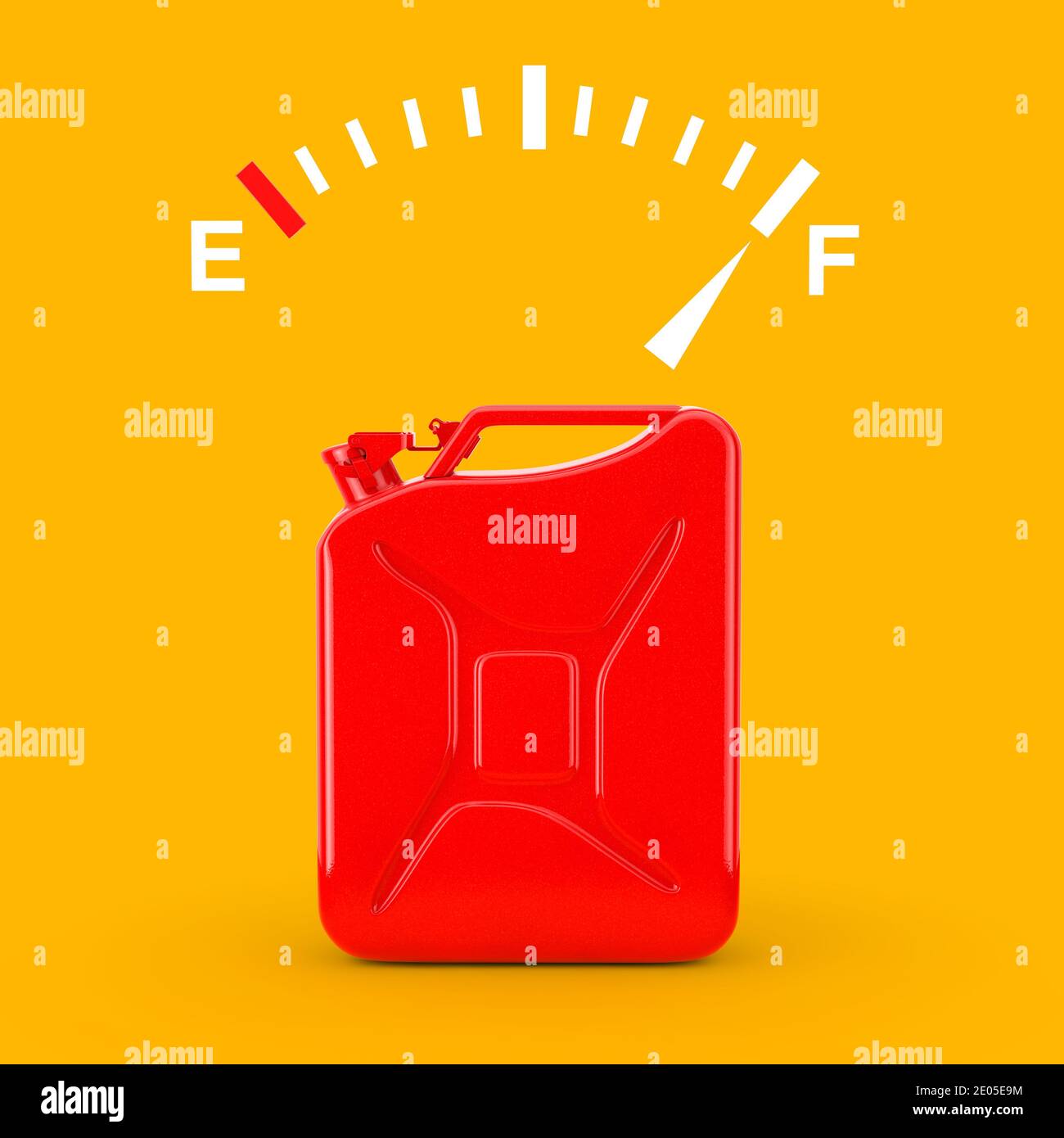 Fuel Dashboard Gauge Sign Showing a Full Tank near of Red Metal ...