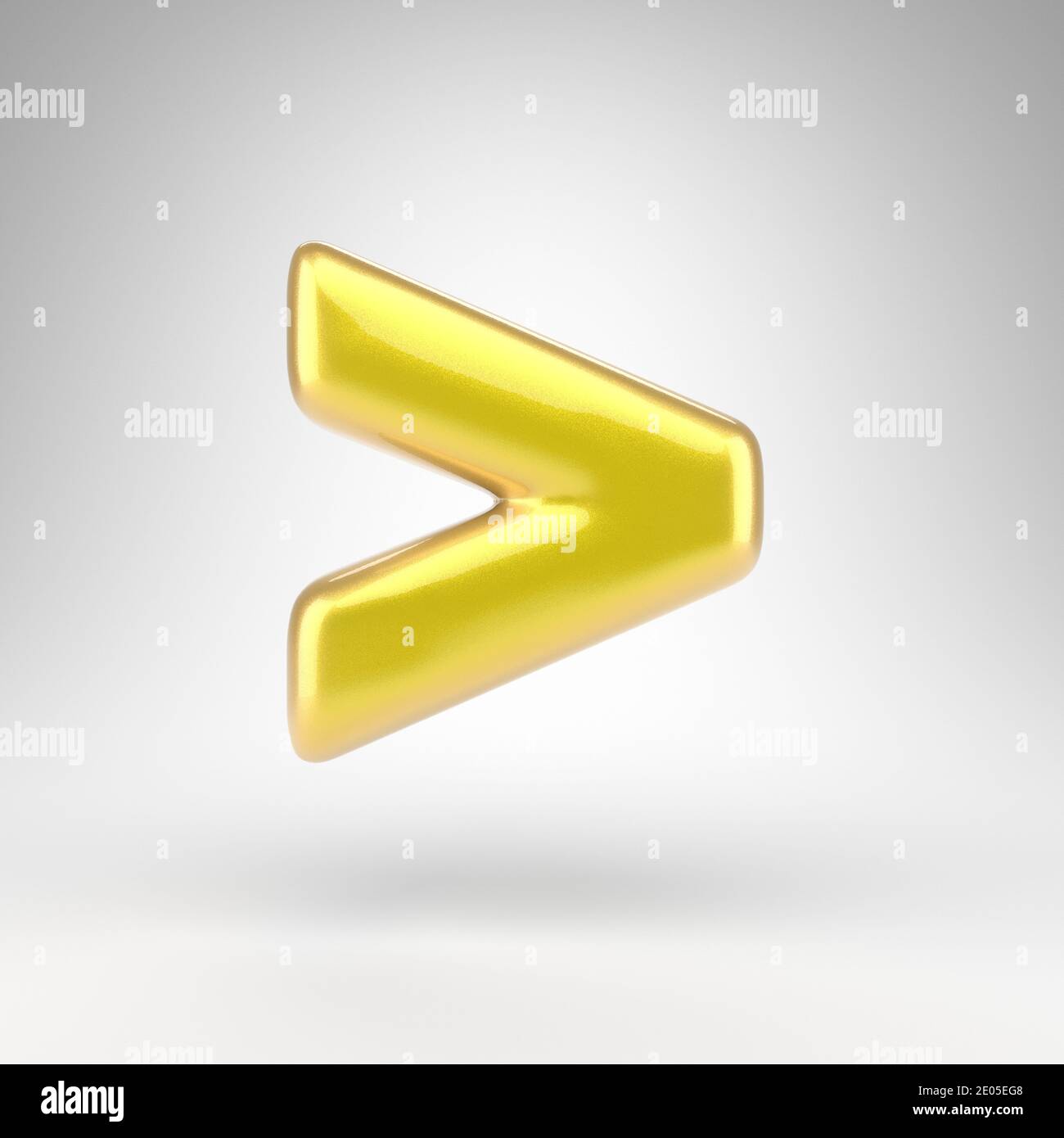 More than symbol on white background. Yellow car paint 3D rendered sign ...