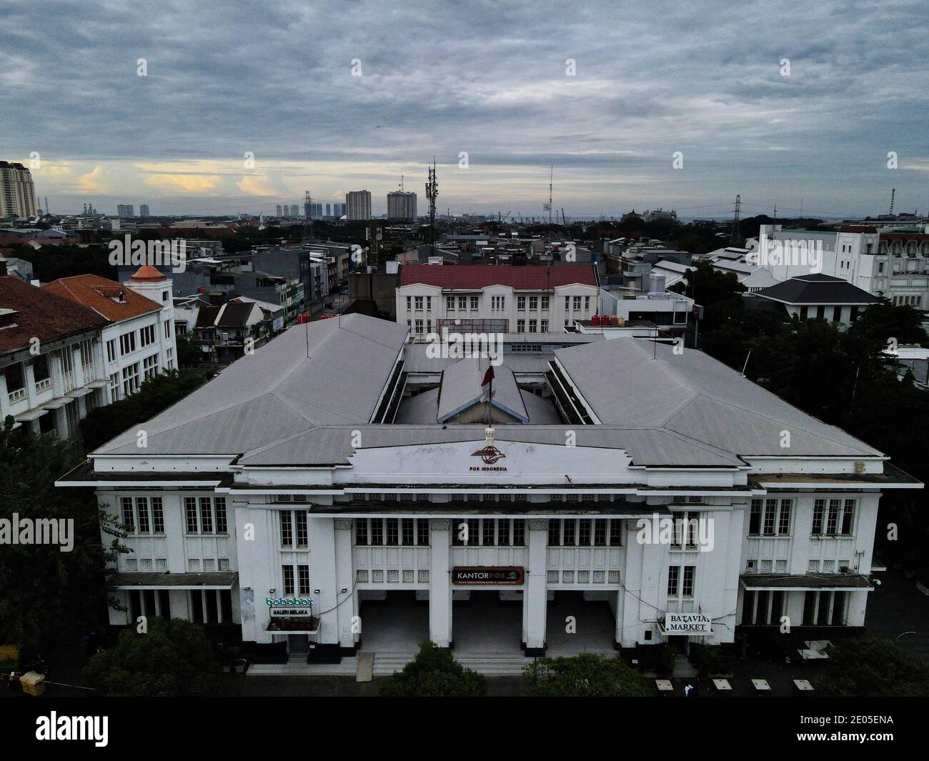 Aerial view of Pos Indonesia Building at Fatahillah Square, Kota Tua ...