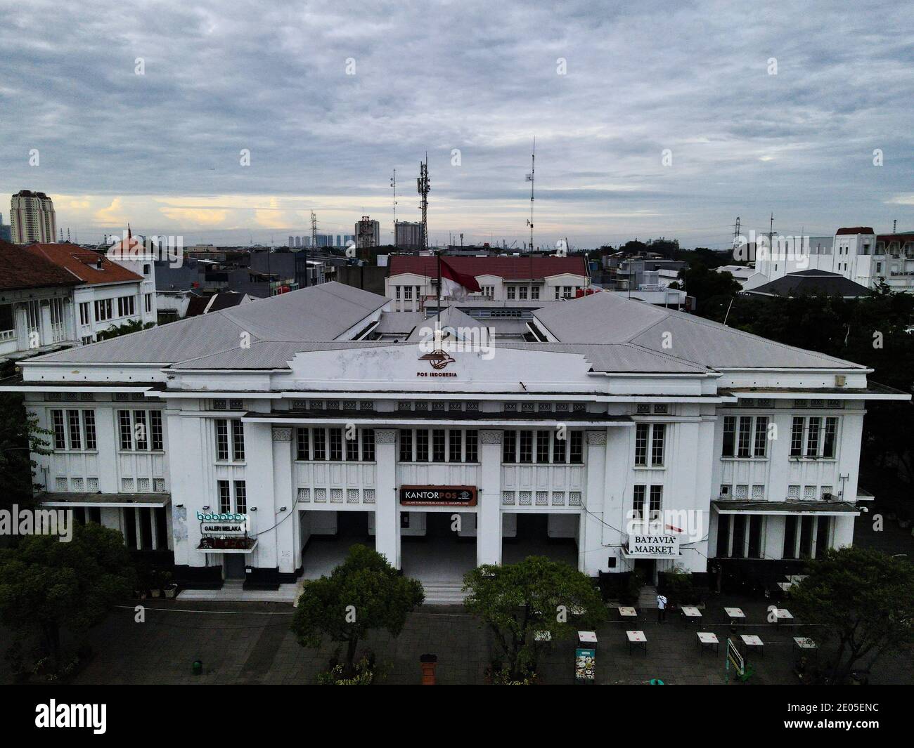 Aerial view of Pos Indonesia Building at Fatahillah Square, Kota Tua ...