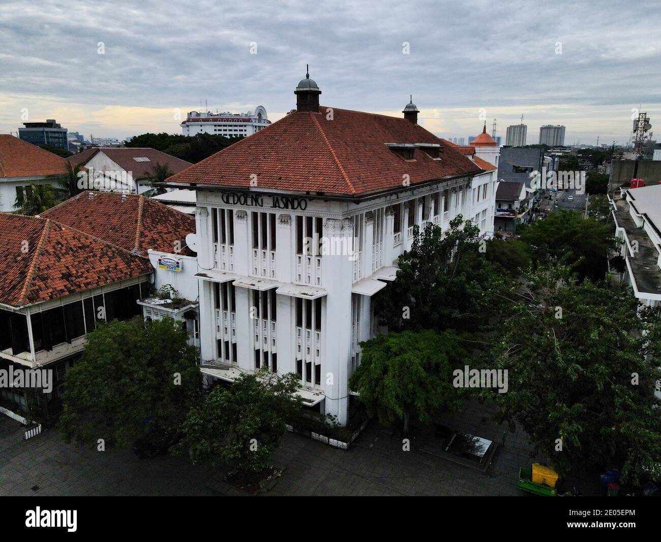 Aerial view of Jasindo Building at Kota Tua, Batavia old city. JAKARTA ...