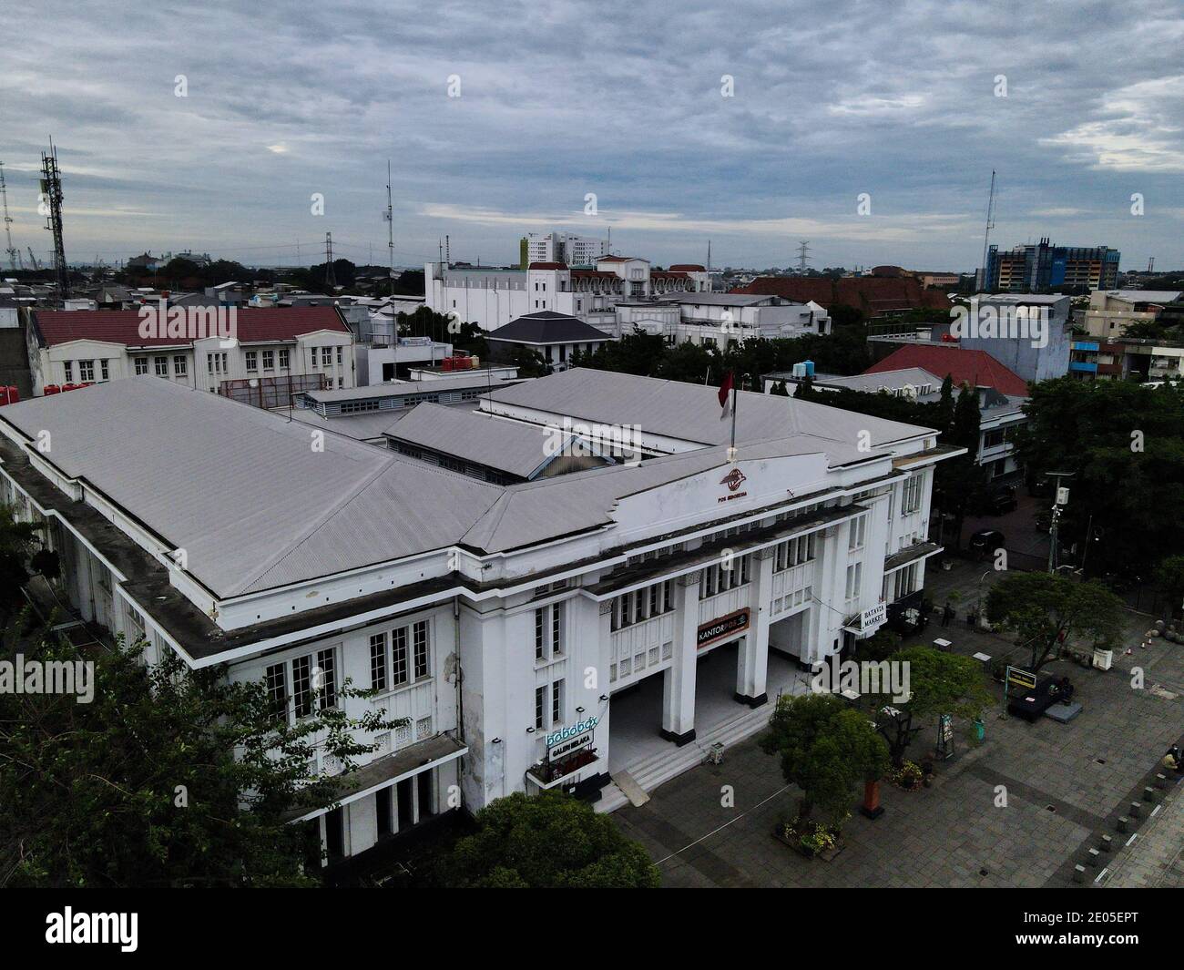Aerial view of Pos Indonesia Building at Fatahillah Square, Kota Tua ...