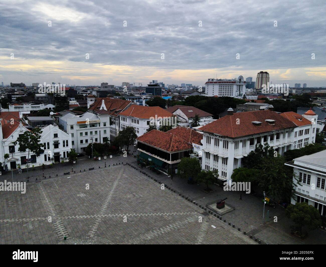 Aerial view of Jasindo Building at Kota Tua, Batavia old city. JAKARTA ...