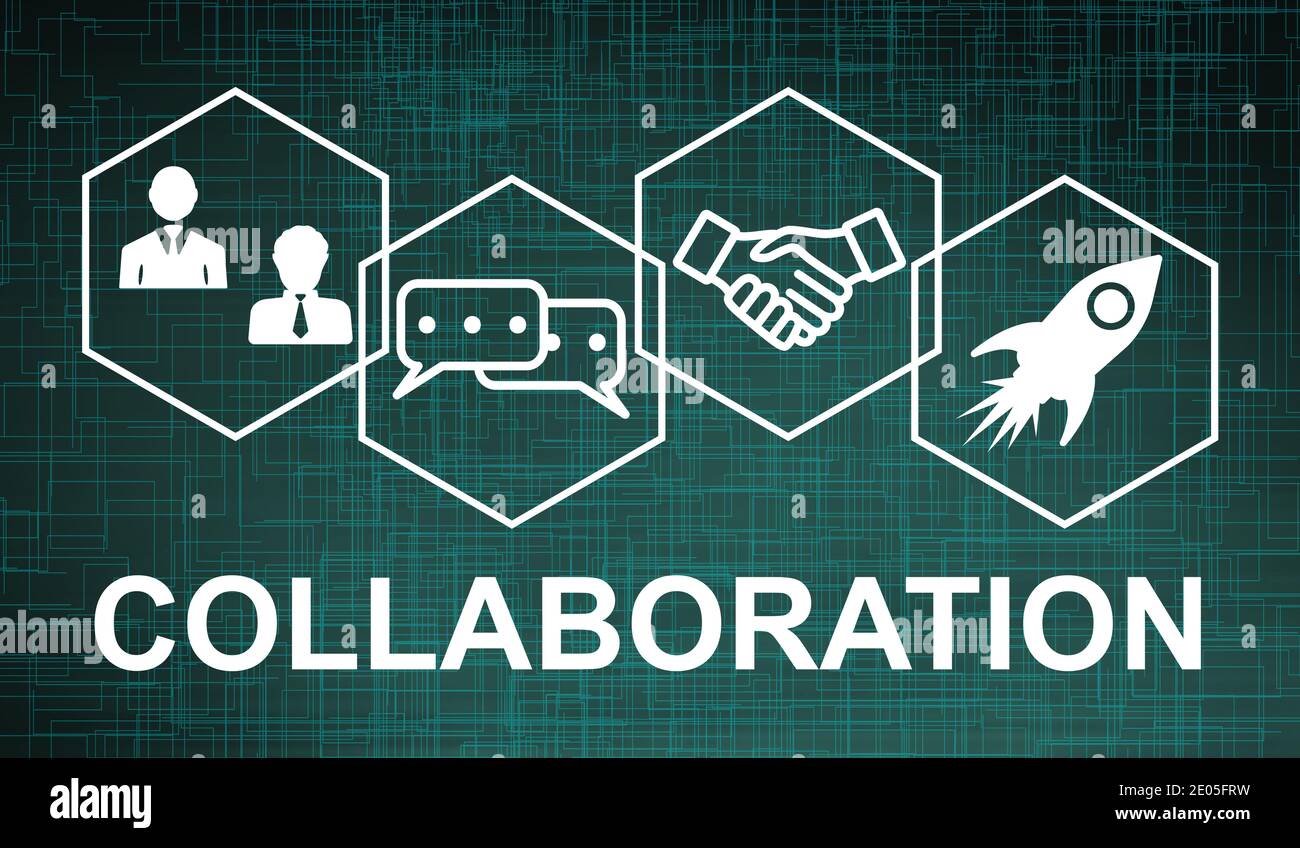Illustration of a collaboration concept Stock Photo - Alamy