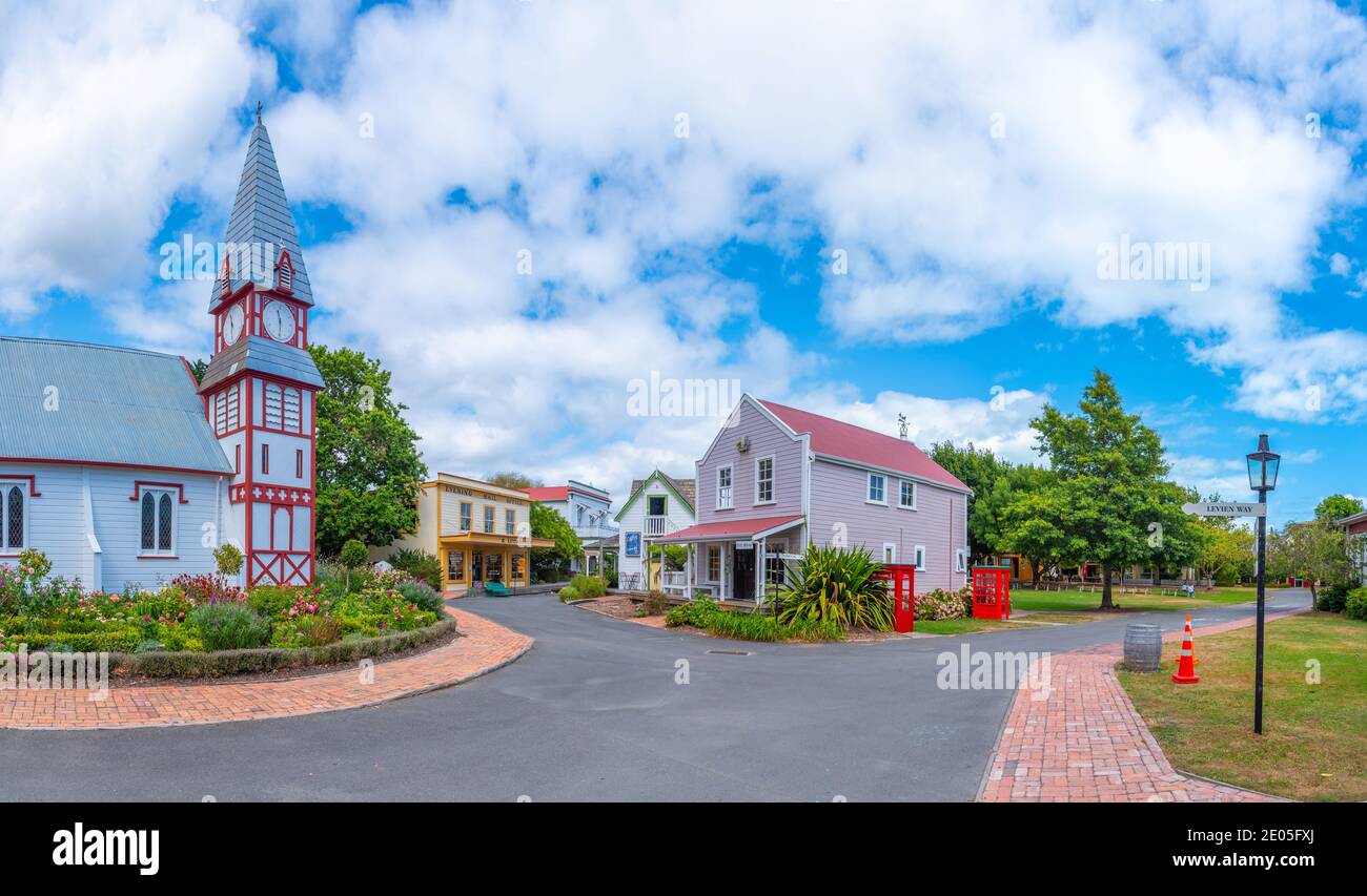 NELSON, NEW ZEALAND, FEBRUARY 5, 2020: Historial buildings at Founders ...