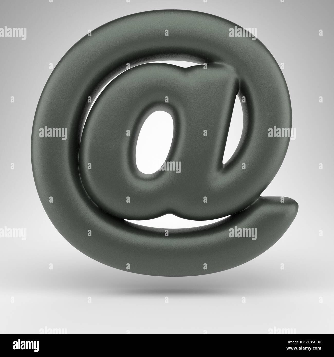 AT symbol on white background. Anodized green 3D rendered sign with ...