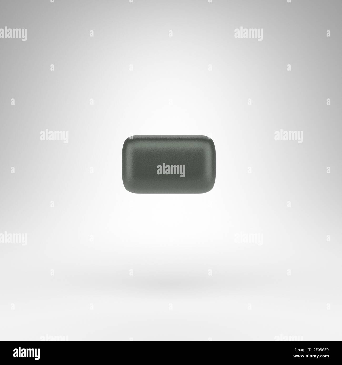 Minus symbol on white background. Anodized green 3D rendered sign with ...