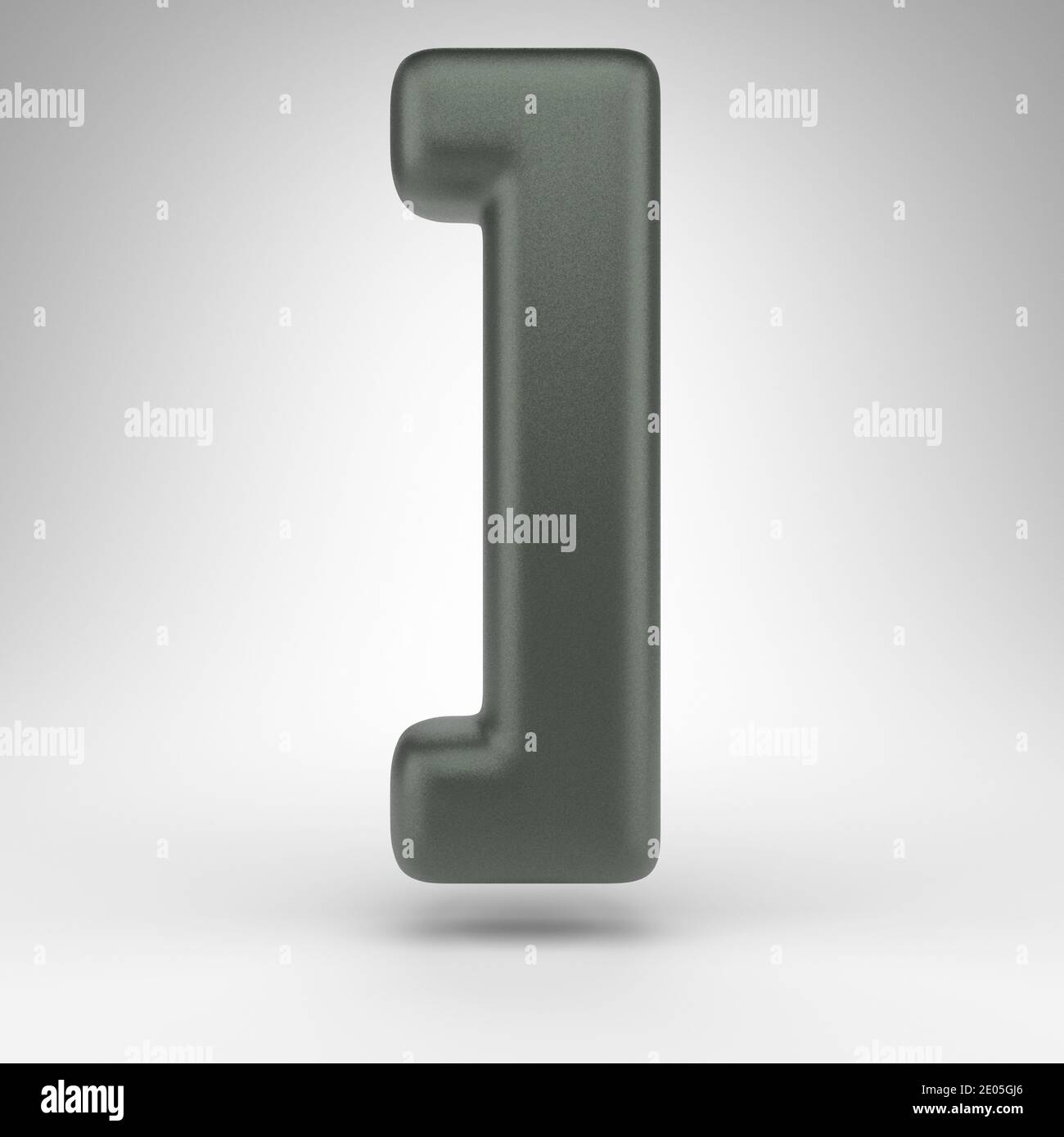 Right square bracket symbol on white background. Anodized green 3D ...