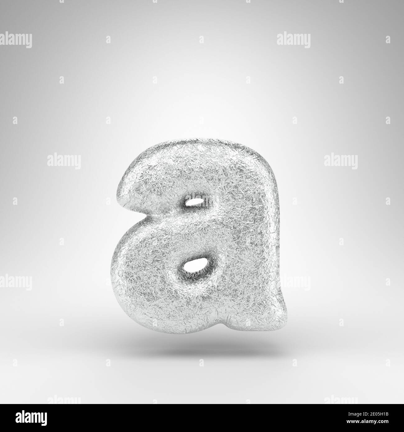 Letter A lowercase on white background. Creased aluminium foil 3D ...