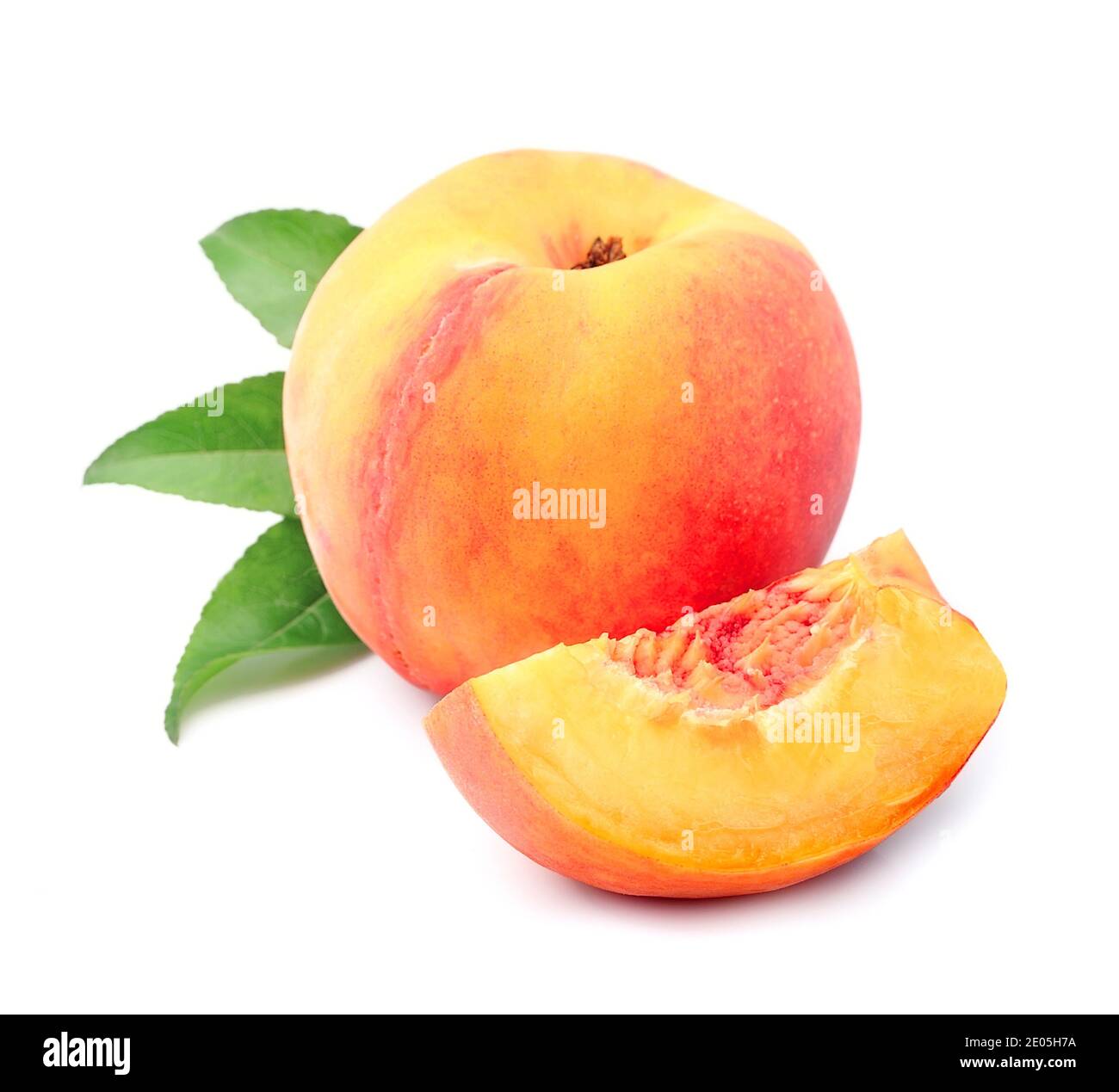 Sweet peach on a white background Stock Photo - Alamy
