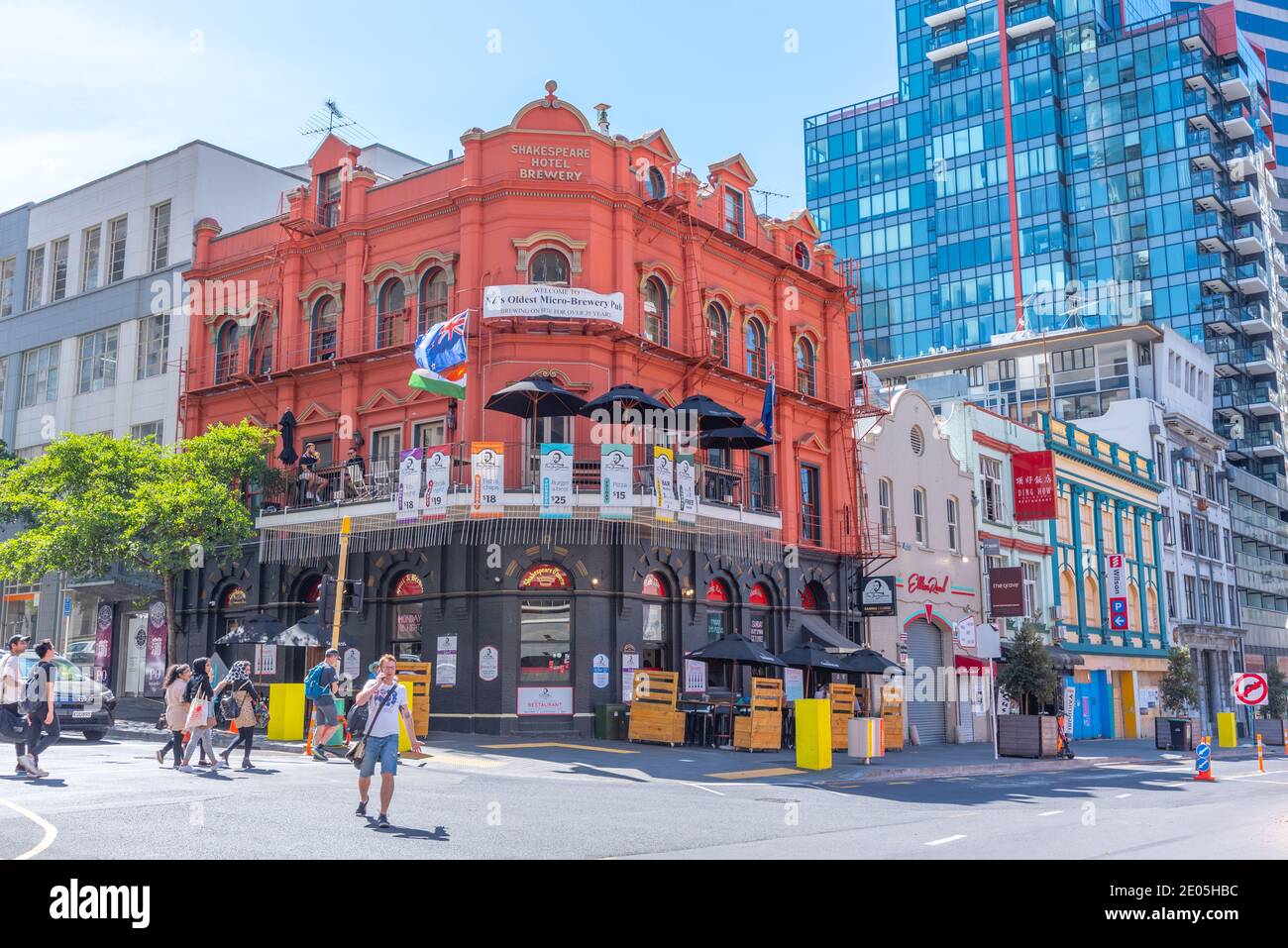AUCKLAND, NEW ZEALAND, FEBRUARY 20, 2020: People are strolling on a ...