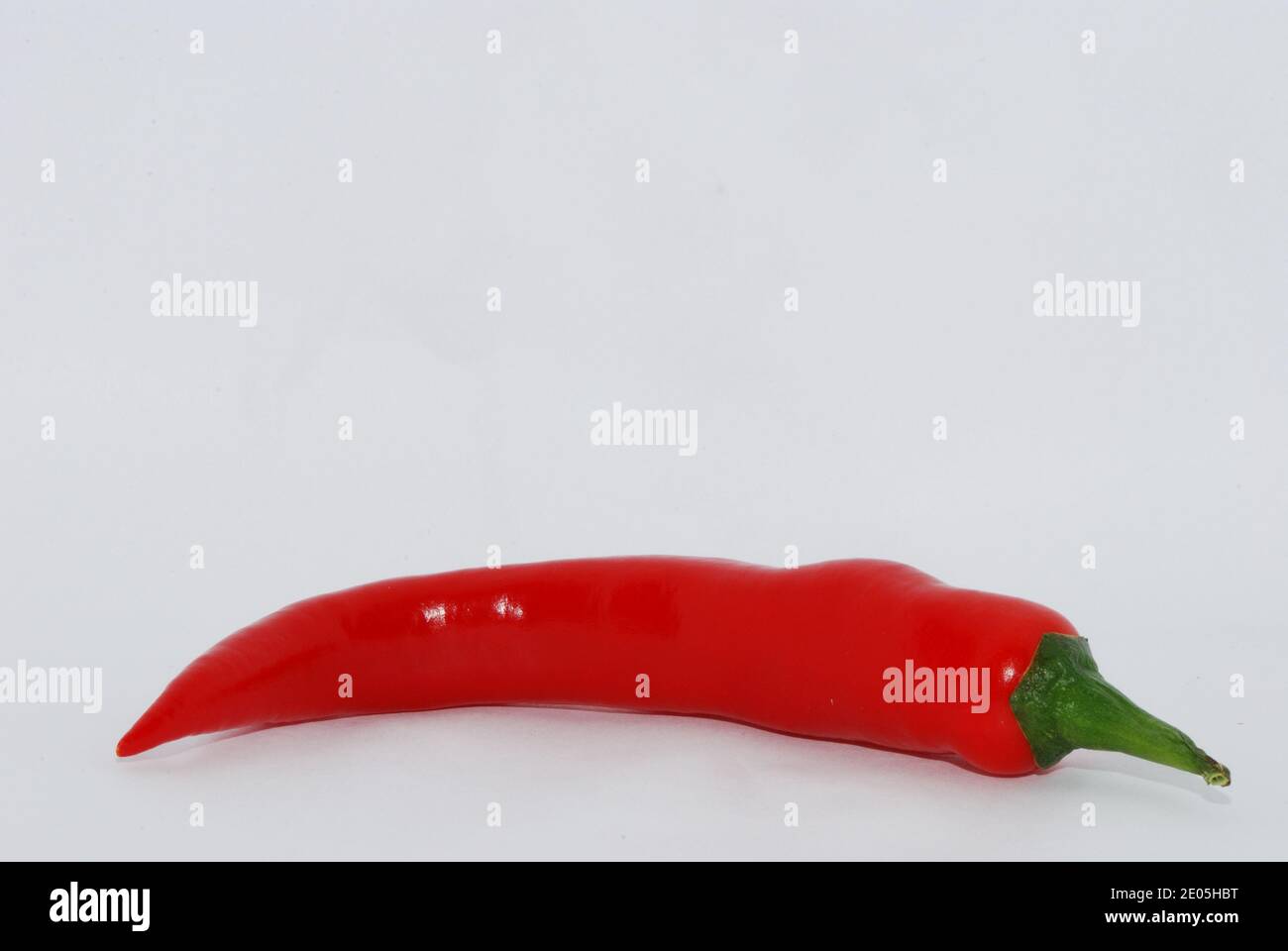 spicy red chilli on white background large view Stock Photo - Alamy