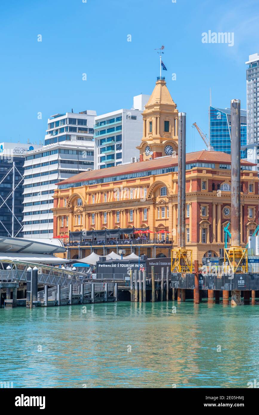 AUCKLAND, NEW ZEALAND, FEBRUARY 20, 2020: Ferry terminal building in ...