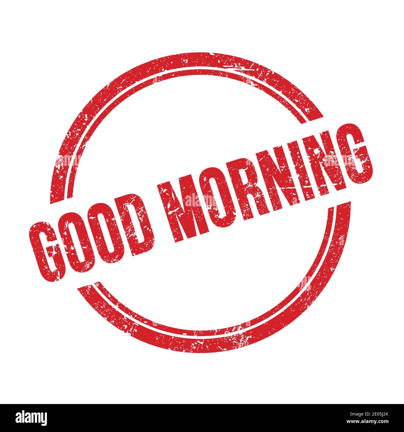 GOOD MORNING text written on red grungy vintage round stamp Stock Photo ...