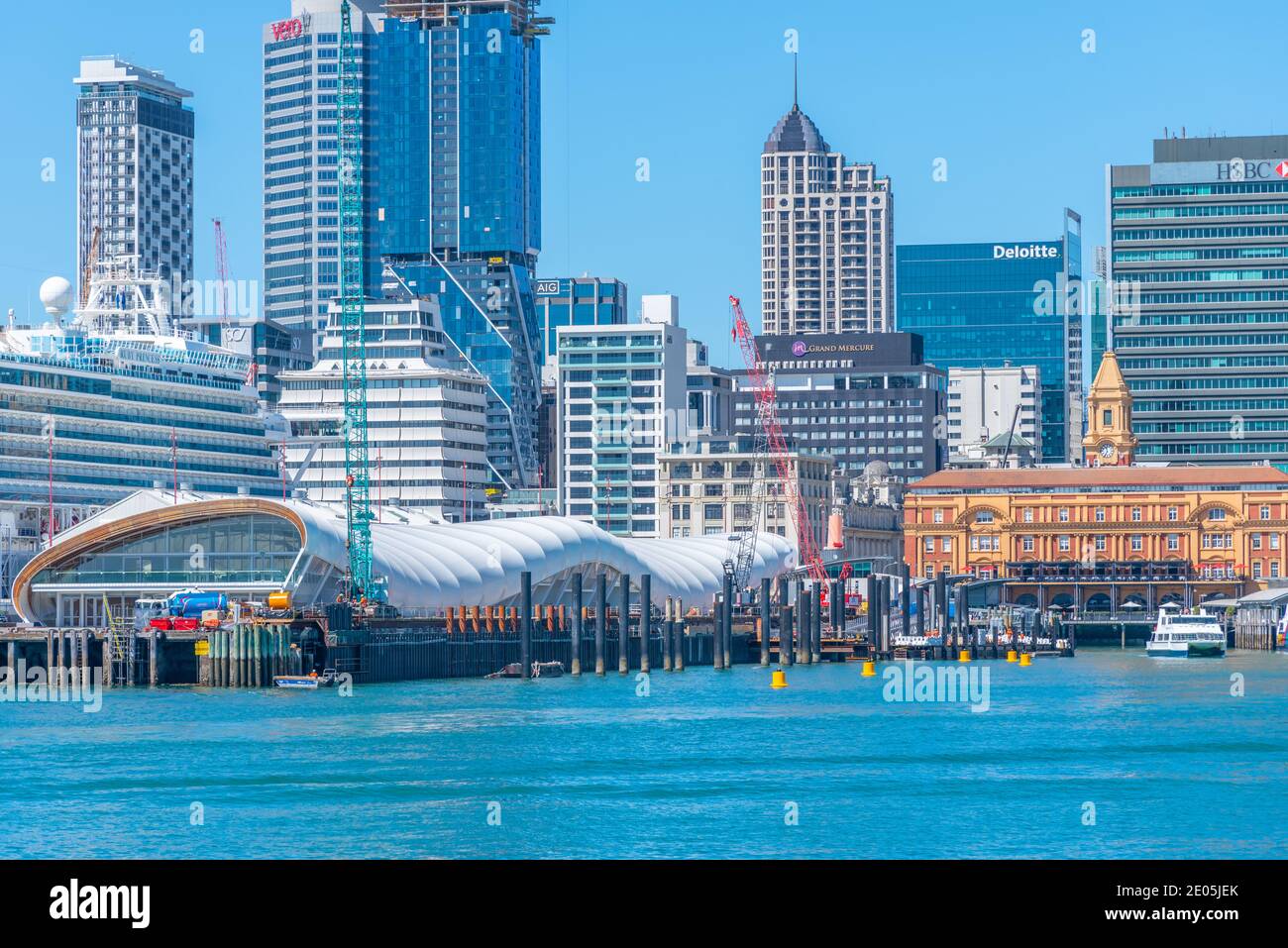 AUCKLAND, NEW ZEALAND, FEBRUARY 20, 2020: Ferry terminal building in ...