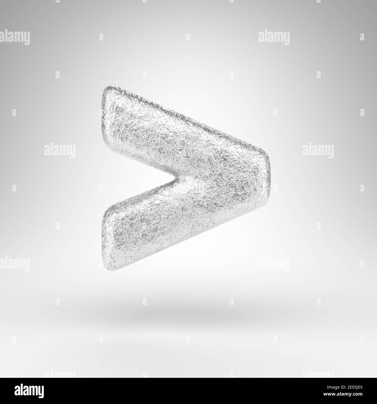 More than symbol on white background. Creased aluminium foil 3D ...