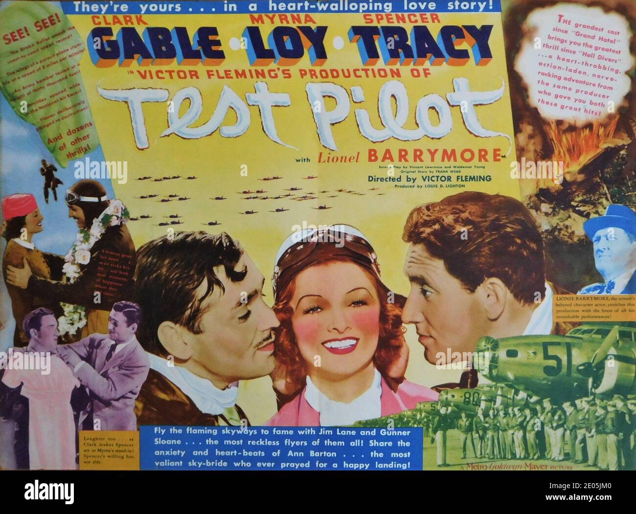 CLARK GABLE MYRNA LOY and SPENCER TRACY in TEST PILOT 1938 director ...