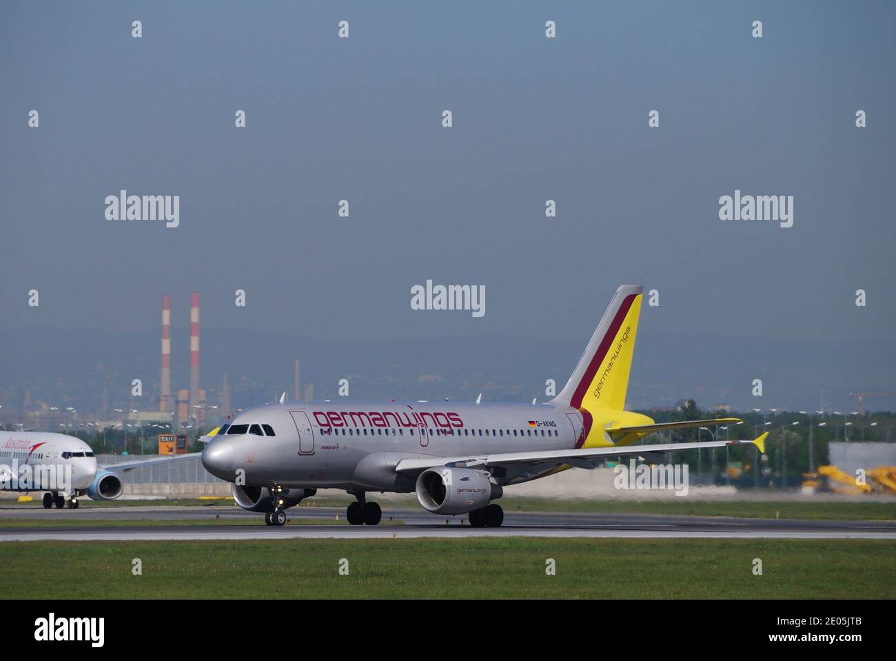 airplane wings when the German company start at the airport Stock Photo ...